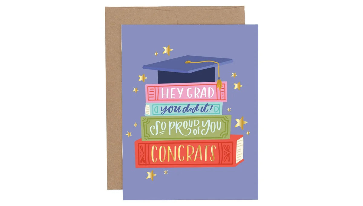 Grad Book Stack Graduation Card – So Chic Boutique