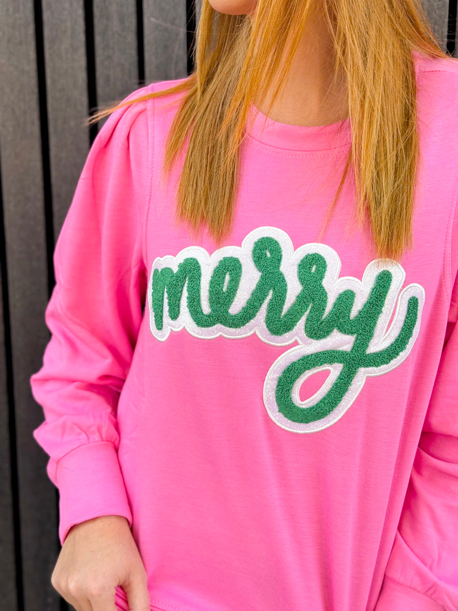 Kelly Merry Pink Sweatshirt – So Chic Boutique